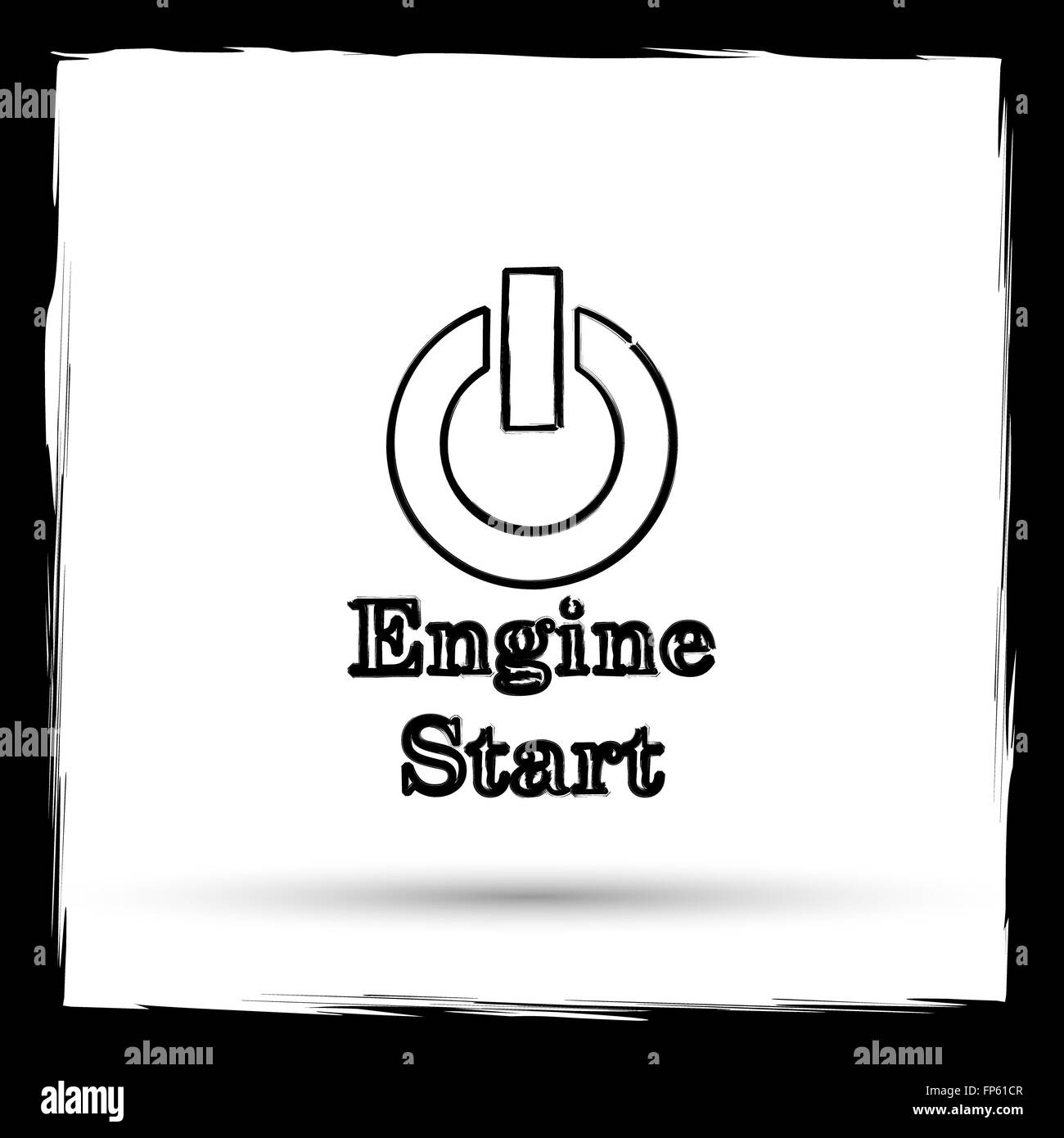 Engine start icon. Internet button on white background. Outline design ...