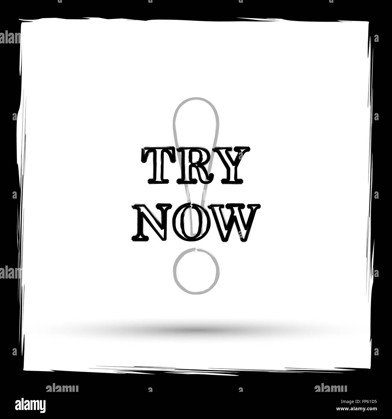 Try now icon. Internet button on white background. Outline design ...