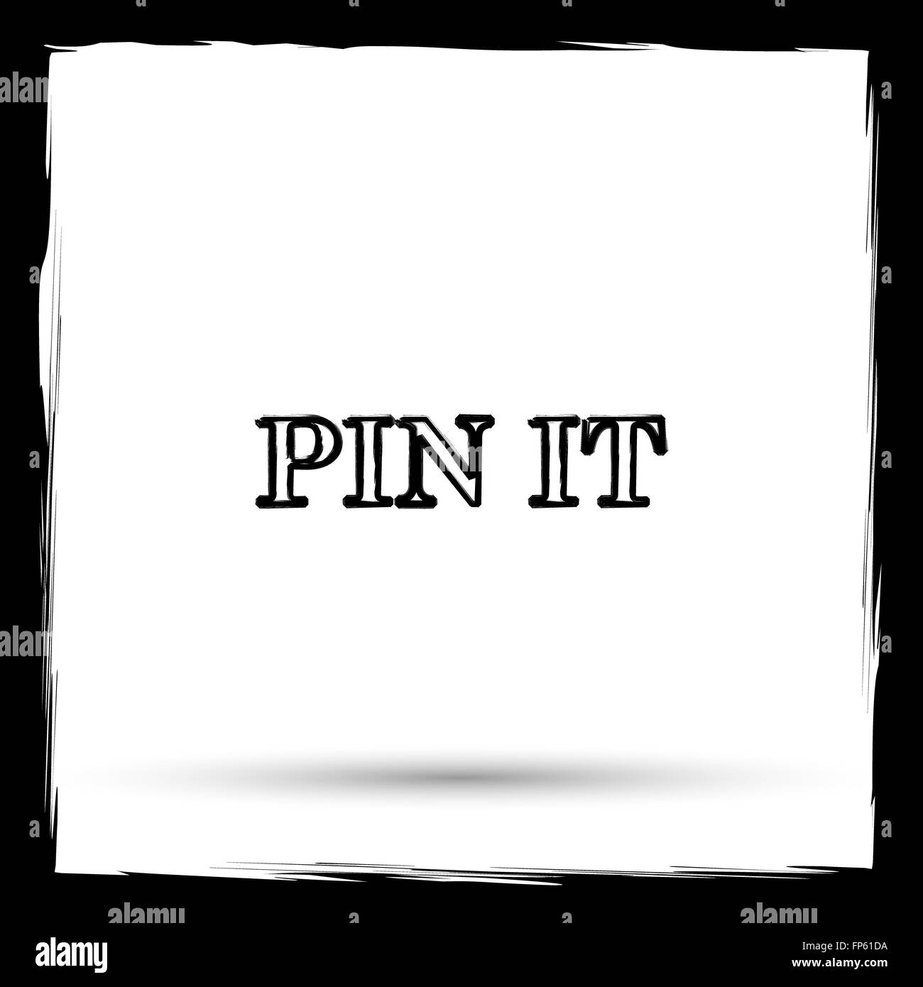 Pin it icon. Internet button on white background. Outline design ...