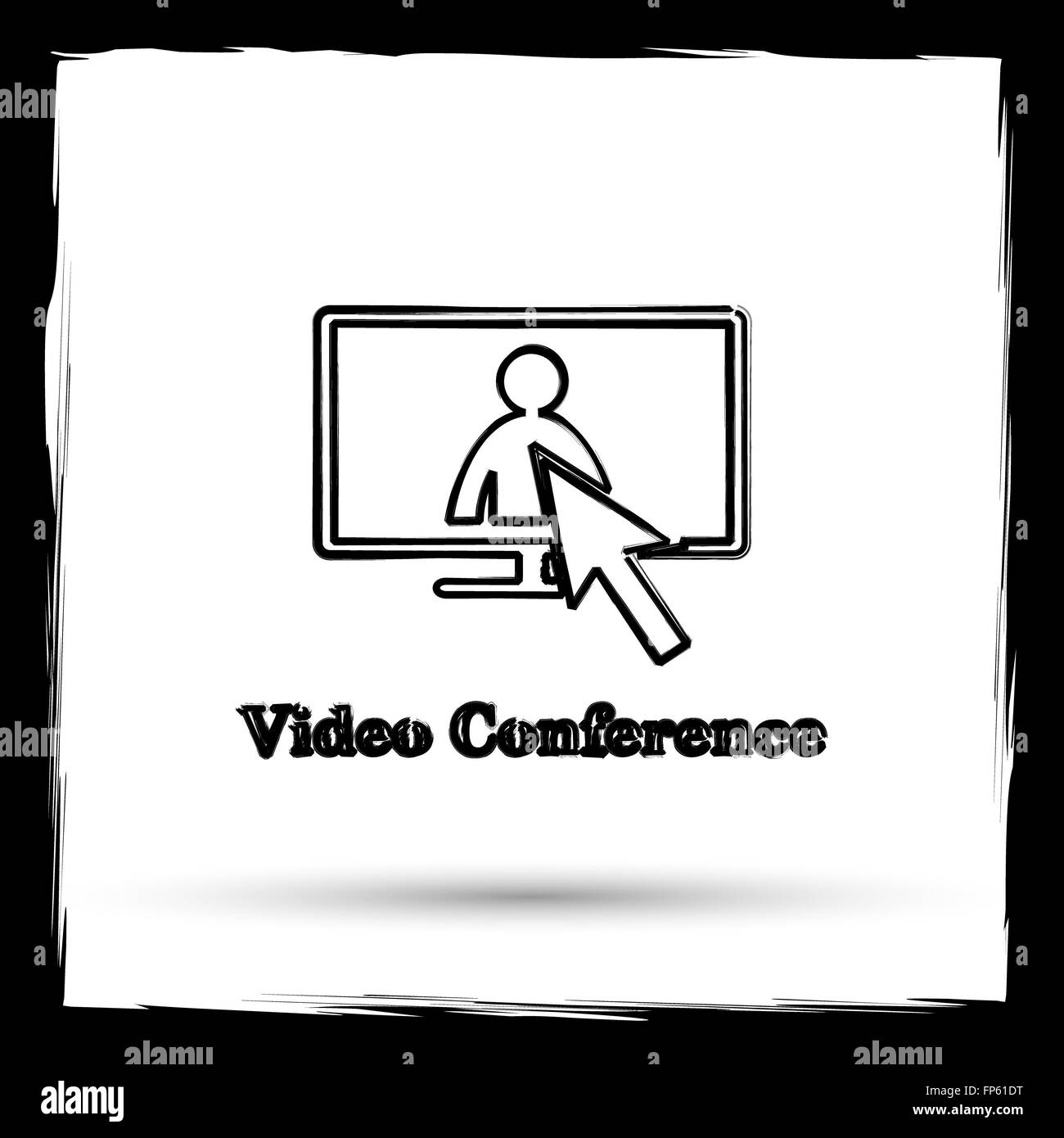 Video conference, online meeting icon. Internet button on white ...
