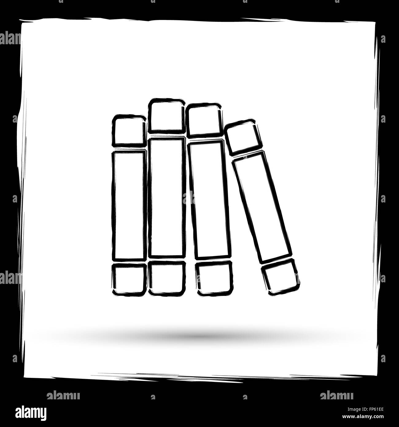 Books library icon. Internet button on white background. Outline design ...