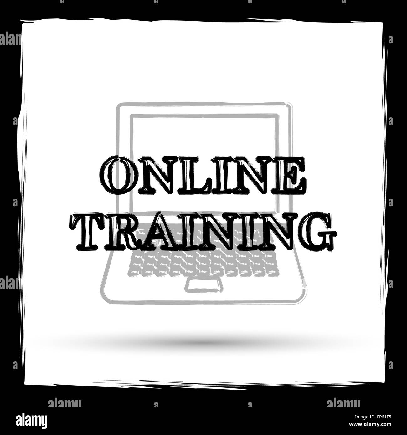 Online training icon. Internet button on white background. Outline ...