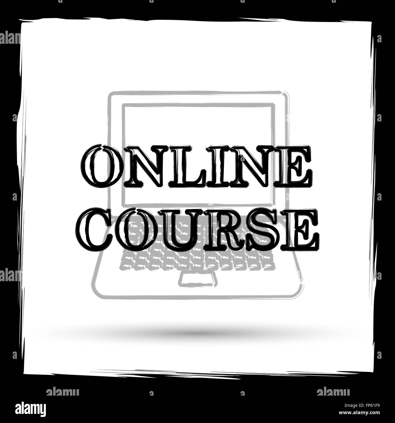 Online course icon. Internet button on white background. Outline design ...