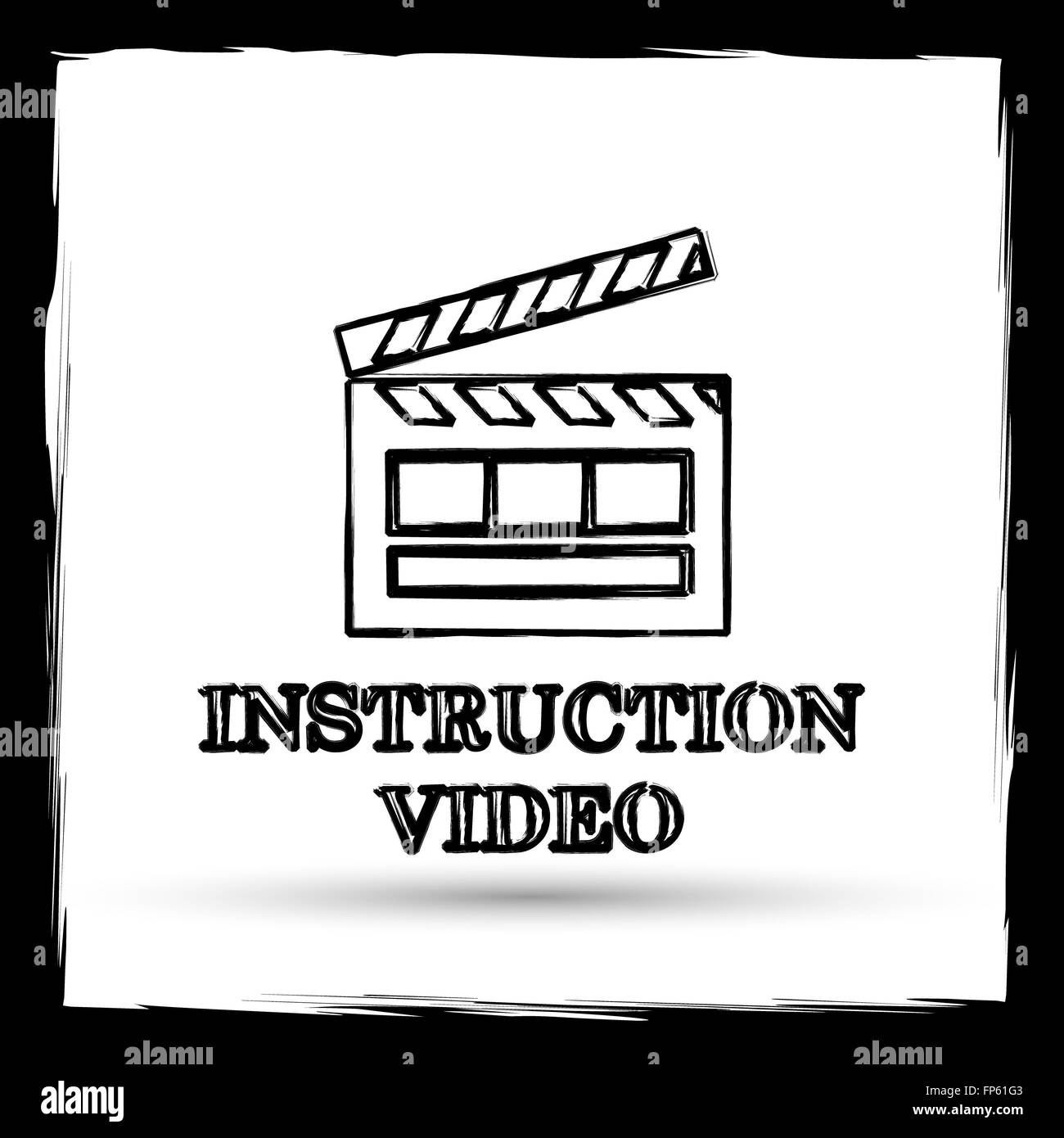 Instruction video icon. Internet button on white background. Outline ...