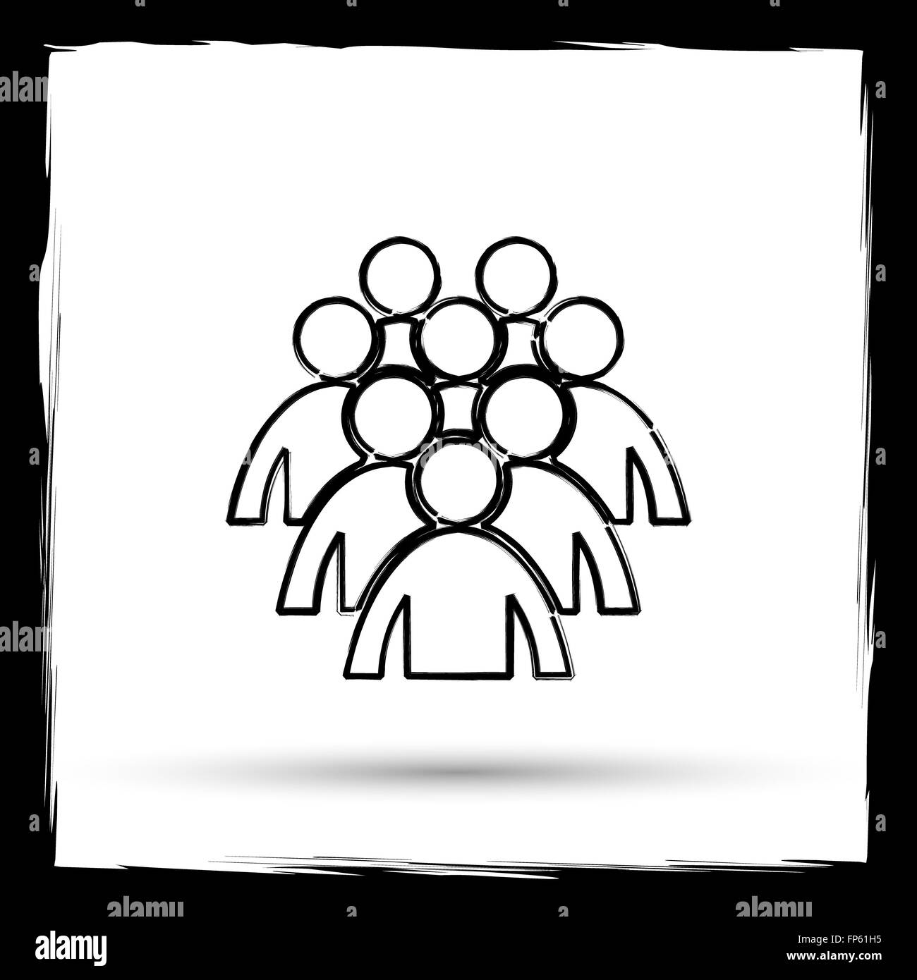 Group of people icon. Internet button on white background. Outline ...