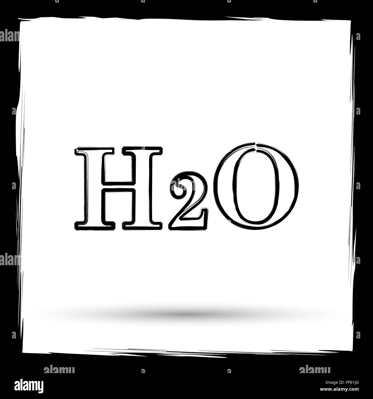 H2O icon. Internet button on white background. Outline design imitating ...