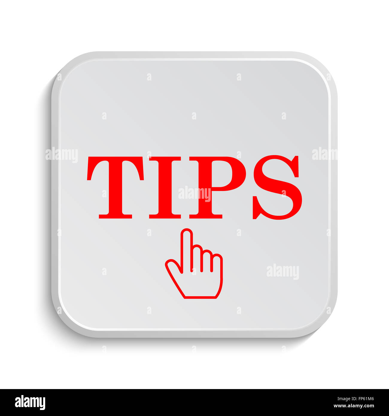 Tips icon. Internet button on white background Stock Photo - Alamy