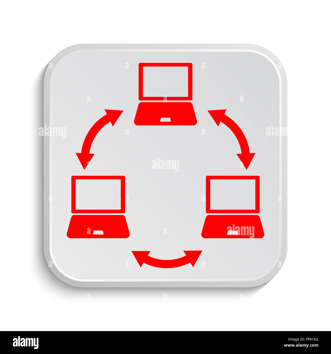 Computer network icon. Internet button on white background Stock Photo ...