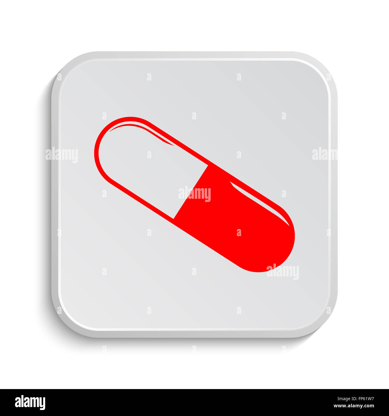 Pill icon. Internet button on white background Stock Photo - Alamy
