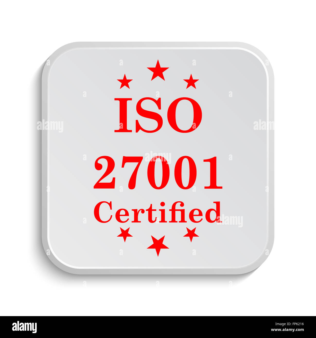 ISO 27001 icon. Internet button on white background Stock Photo - Alamy