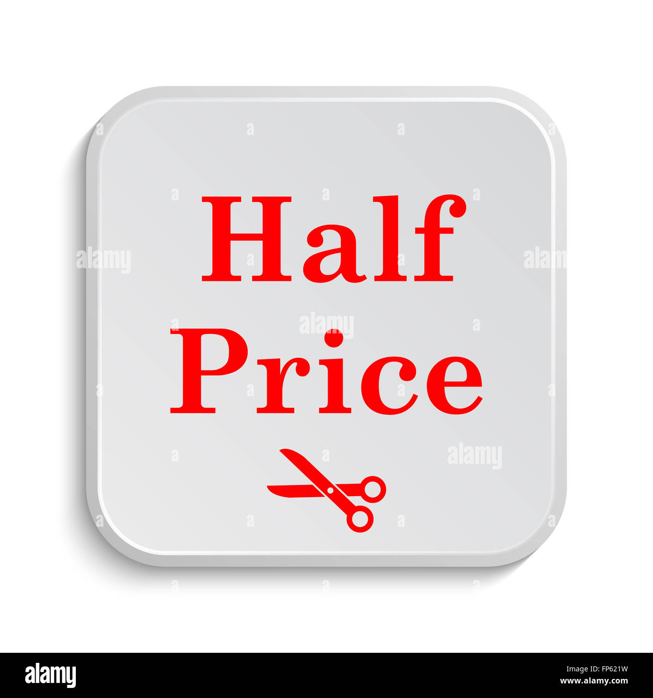 Half price icon. Internet button on white background Stock Photo - Alamy