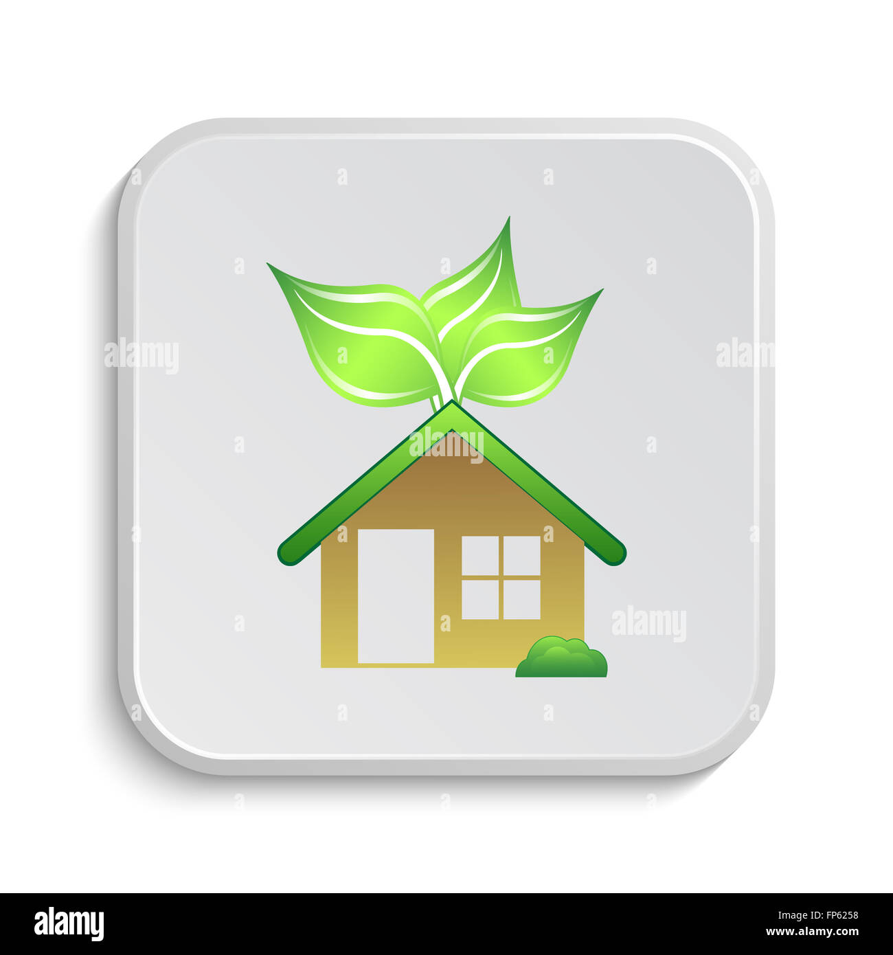 Eco house icon. Internet button on white background Stock Photo - Alamy