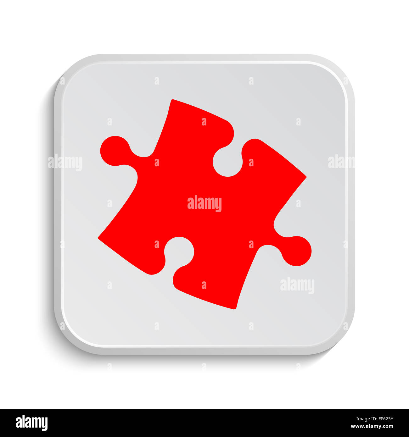 Puzzle piece icon. Internet button on white background Stock Photo - Alamy