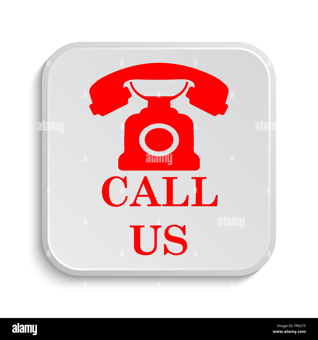 Call us icon. Internet button on white background Stock Photo - Alamy