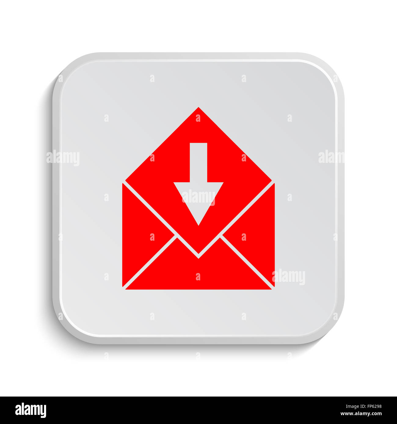 Receive e-mail icon. Internet button on white background Stock Photo ...