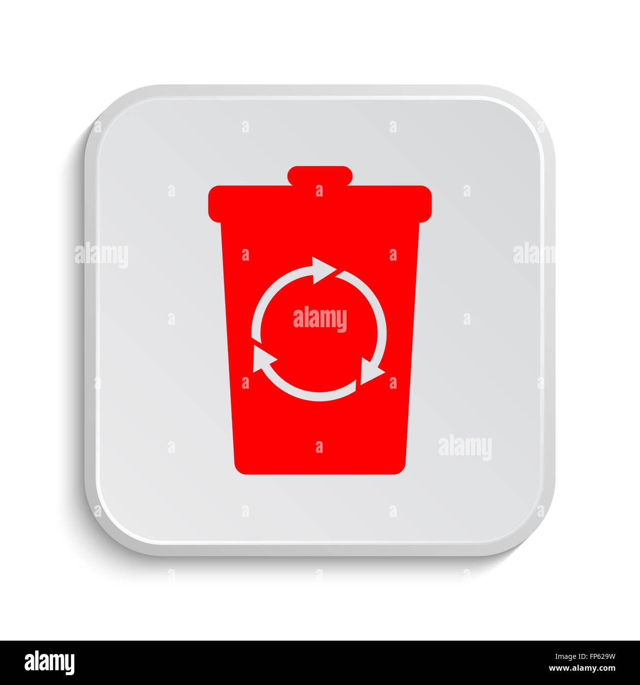 Recycle bin icon. Internet button on white background Stock Photo - Alamy
