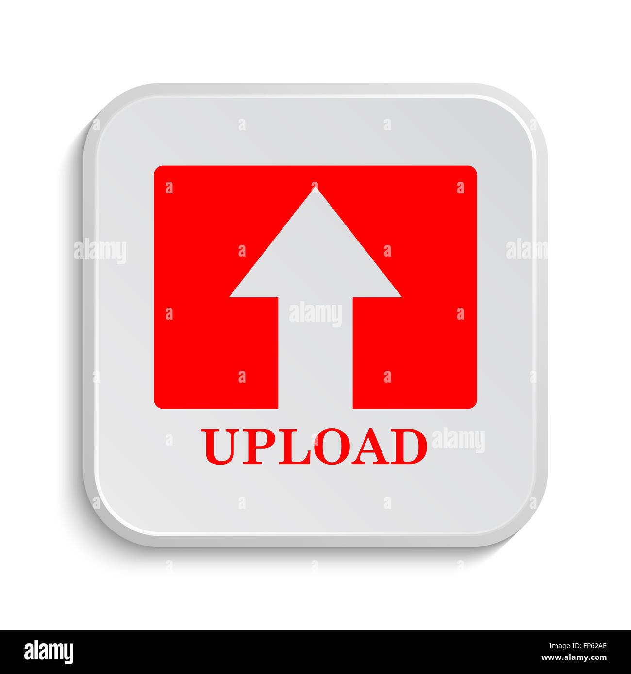 Upload icon. Internet button on white background Stock Photo - Alamy