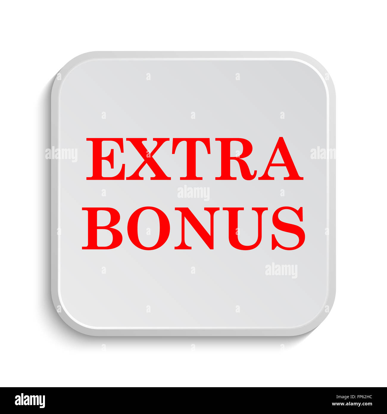 Extra bonus icon. Internet button on white background Stock Photo - Alamy