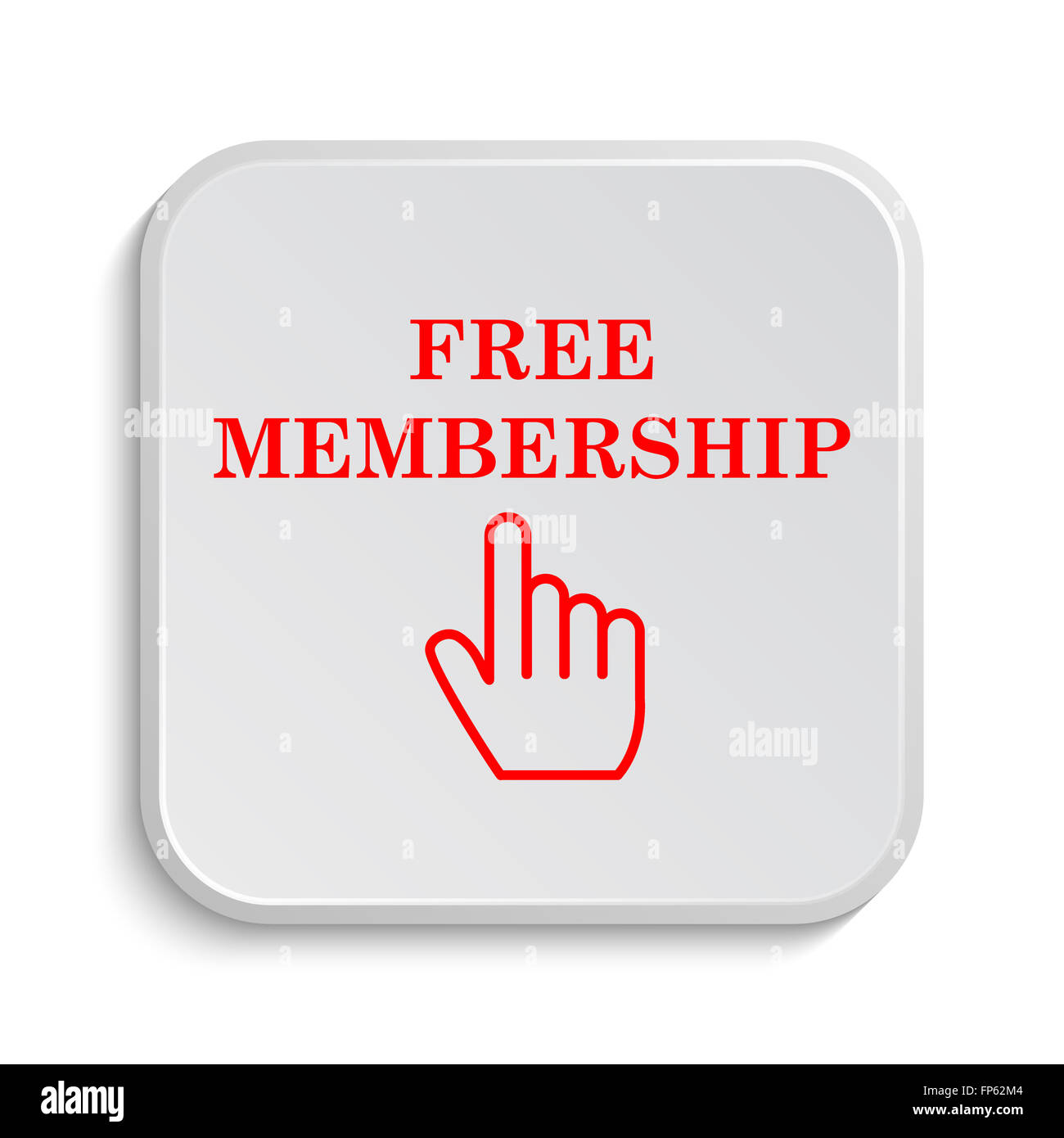 Free membership icon. Internet button on white background Stock Photo ...