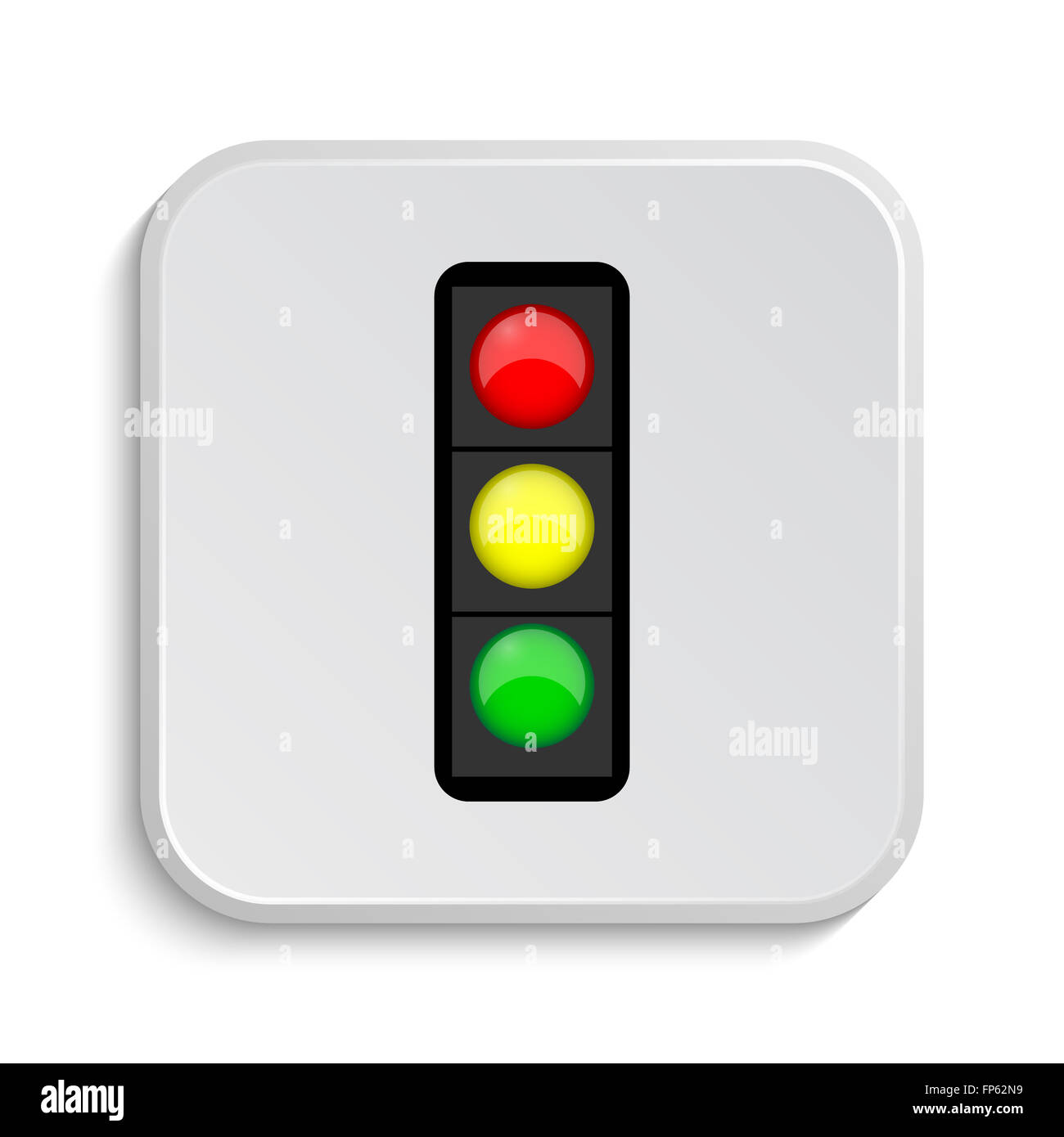 Traffic light icon. Internet button on white background Stock Photo - Alamy