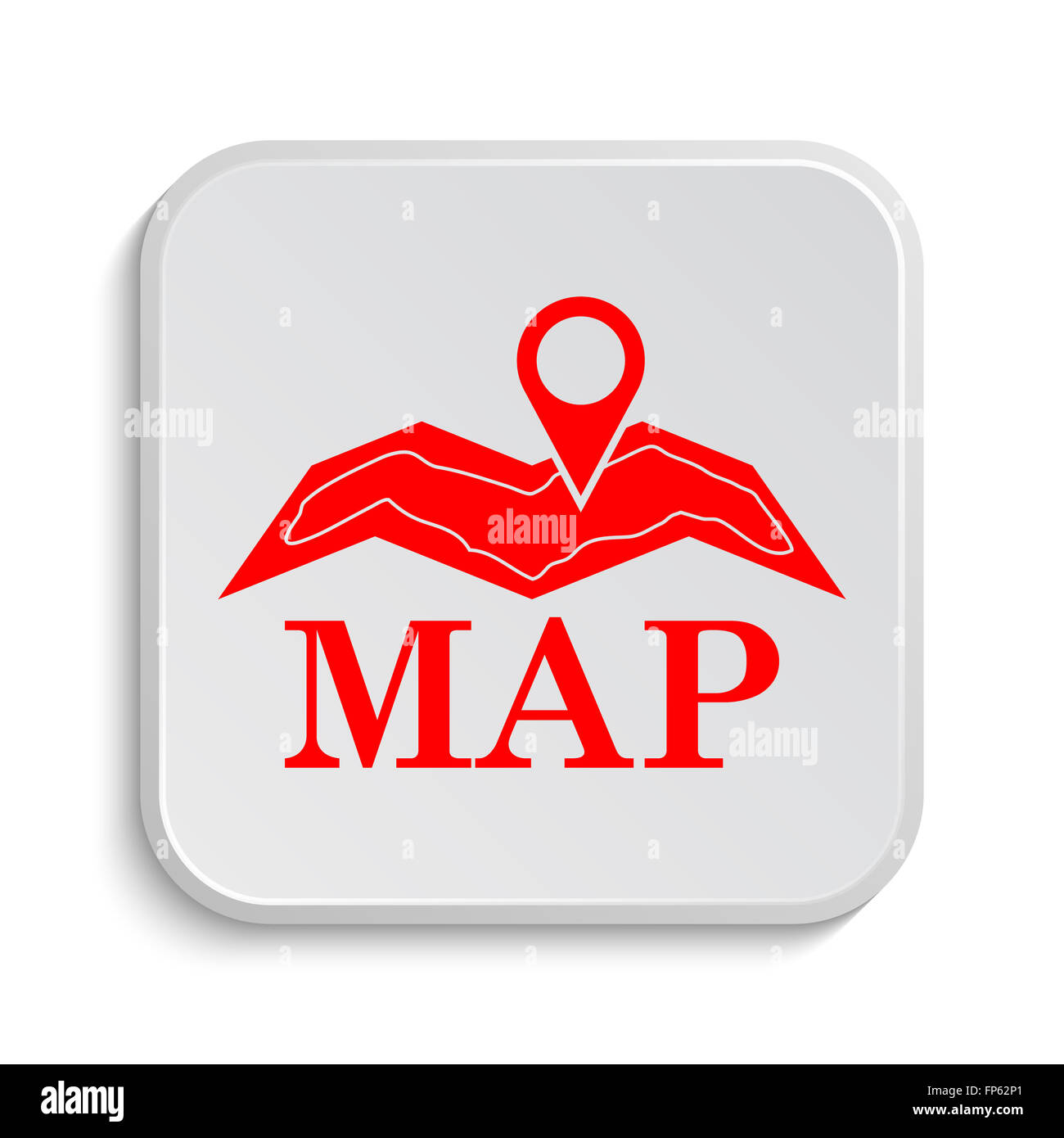 Map icon. Internet button on white background Stock Photo - Alamy