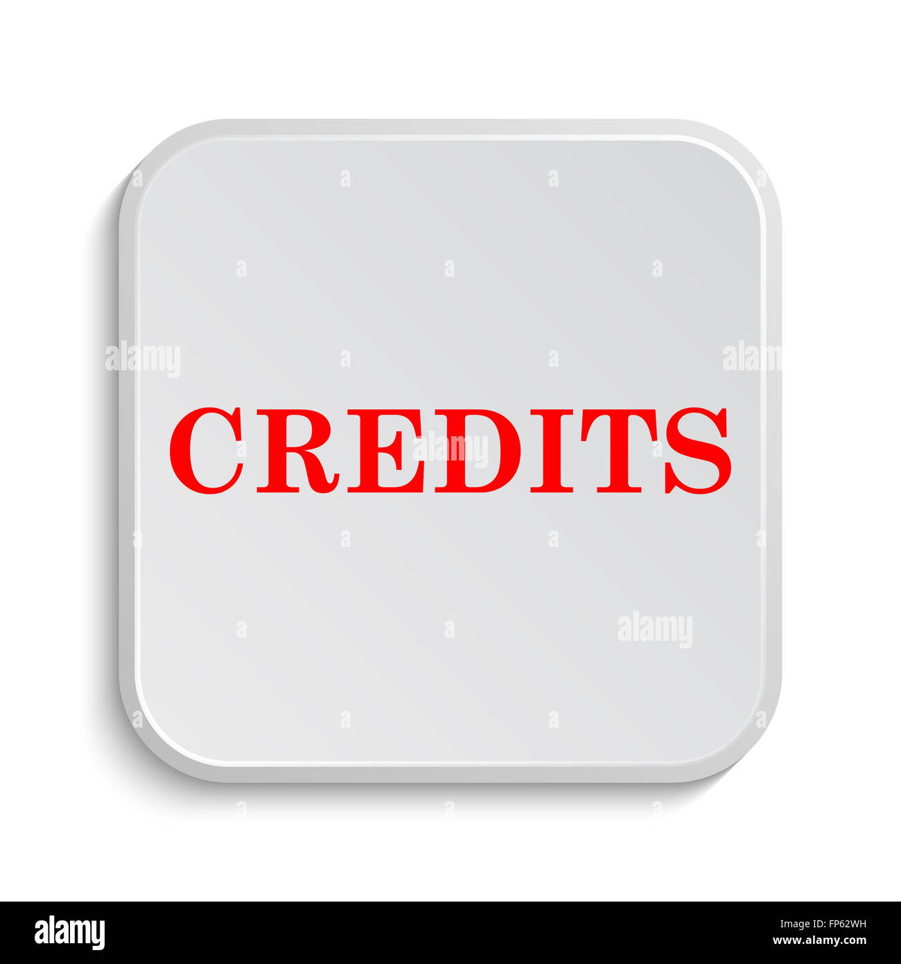 Credits icon. Internet button on white background Stock Photo - Alamy