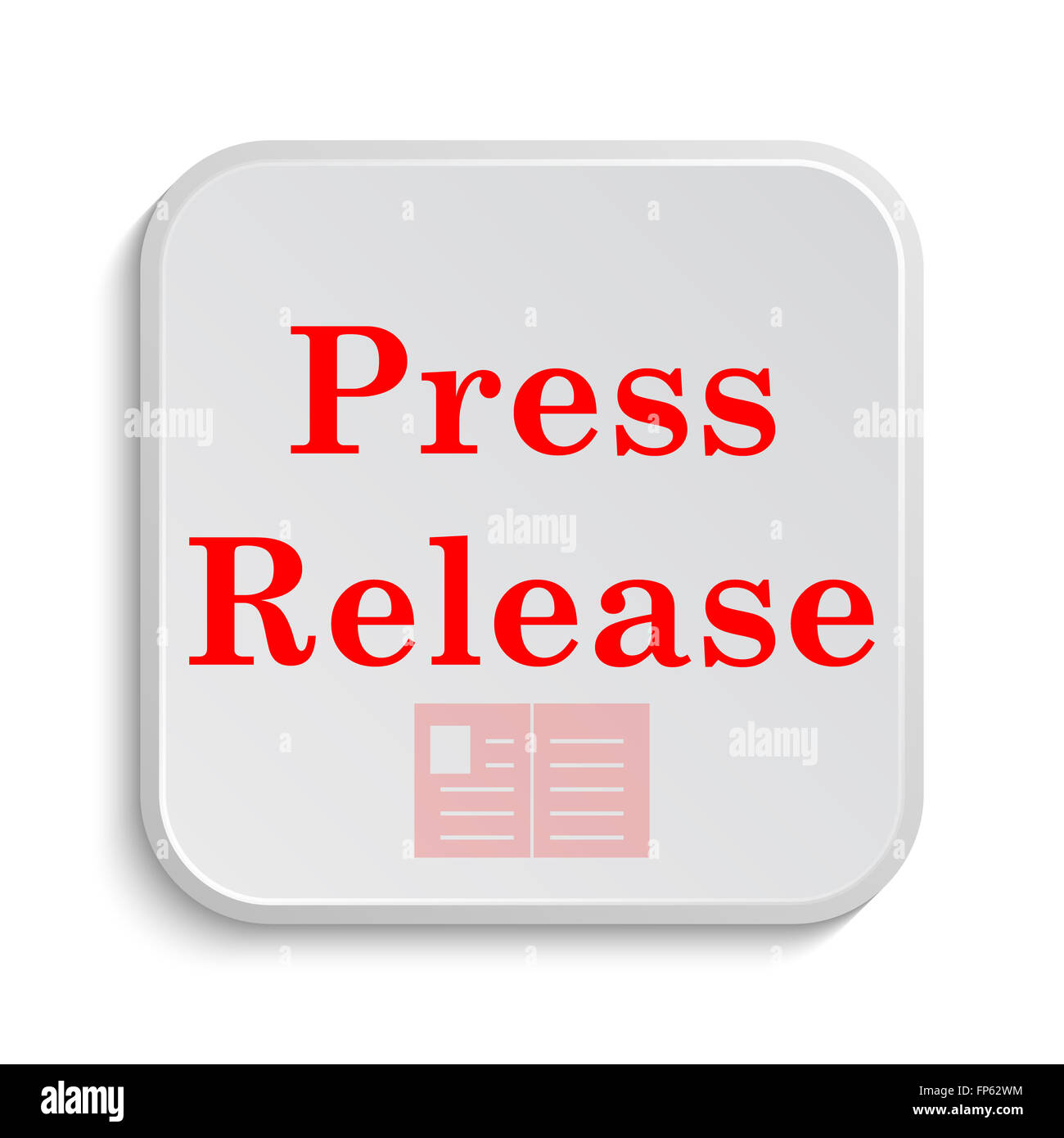 Press release icon. Internet button on white background Stock Photo - Alamy