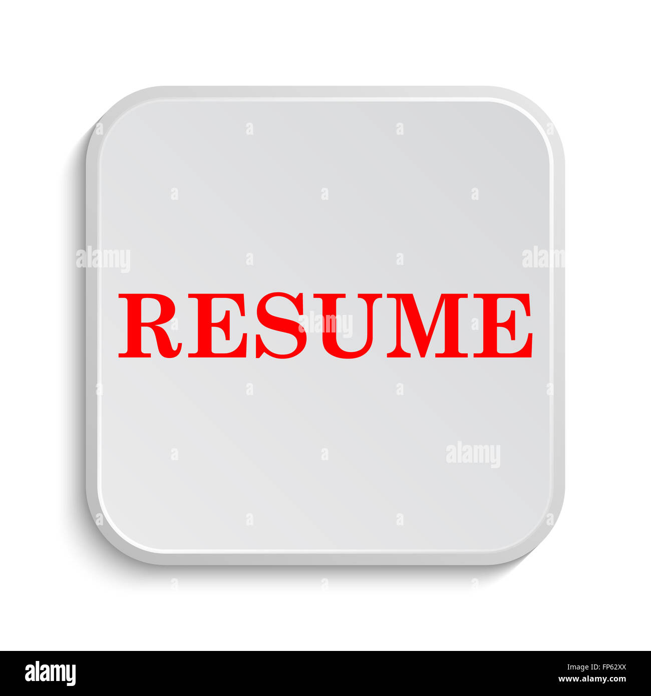 Resume icon. Internet button on white background Stock Photo - Alamy