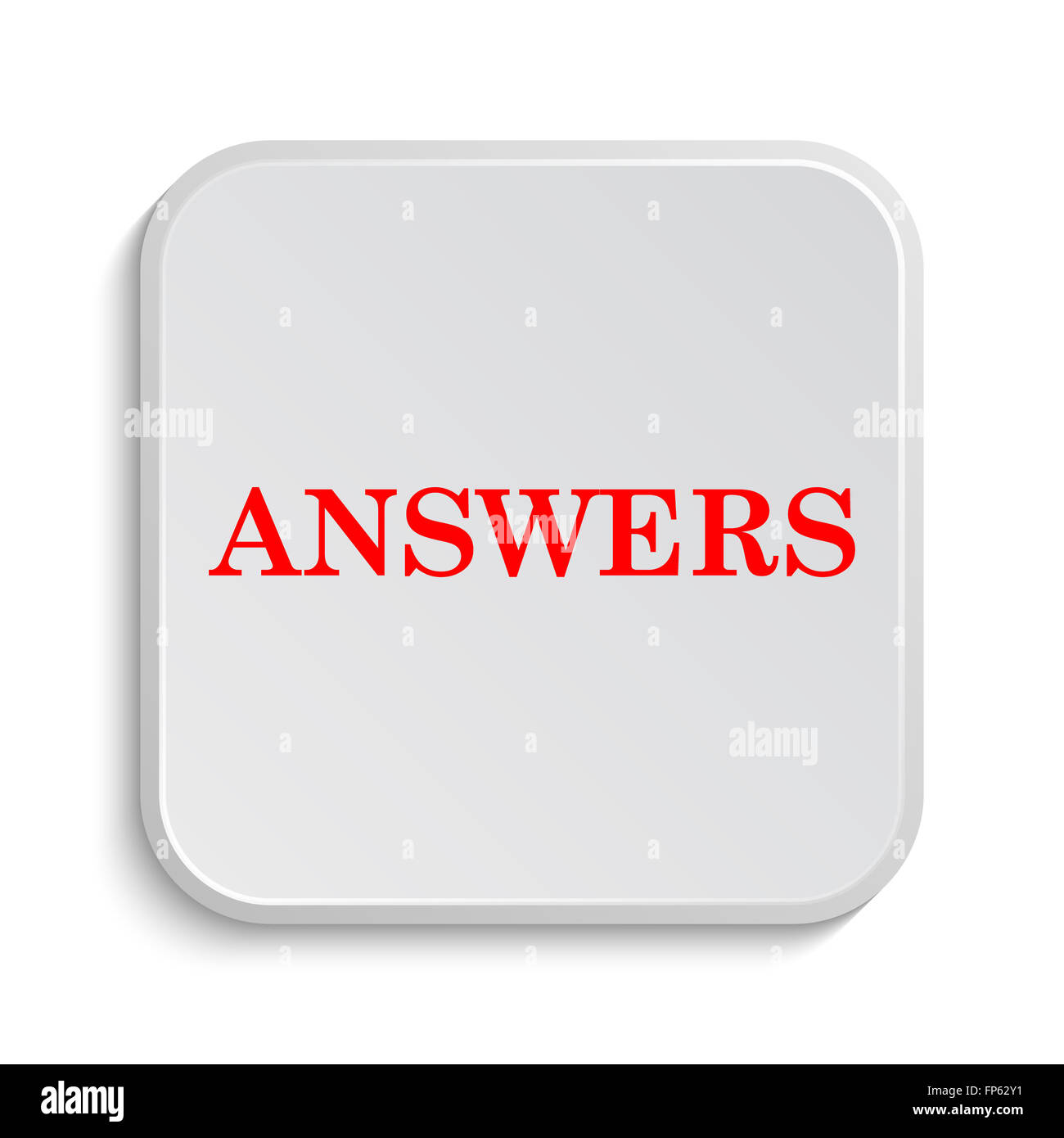 Answers icon. Internet button on white background Stock Photo - Alamy