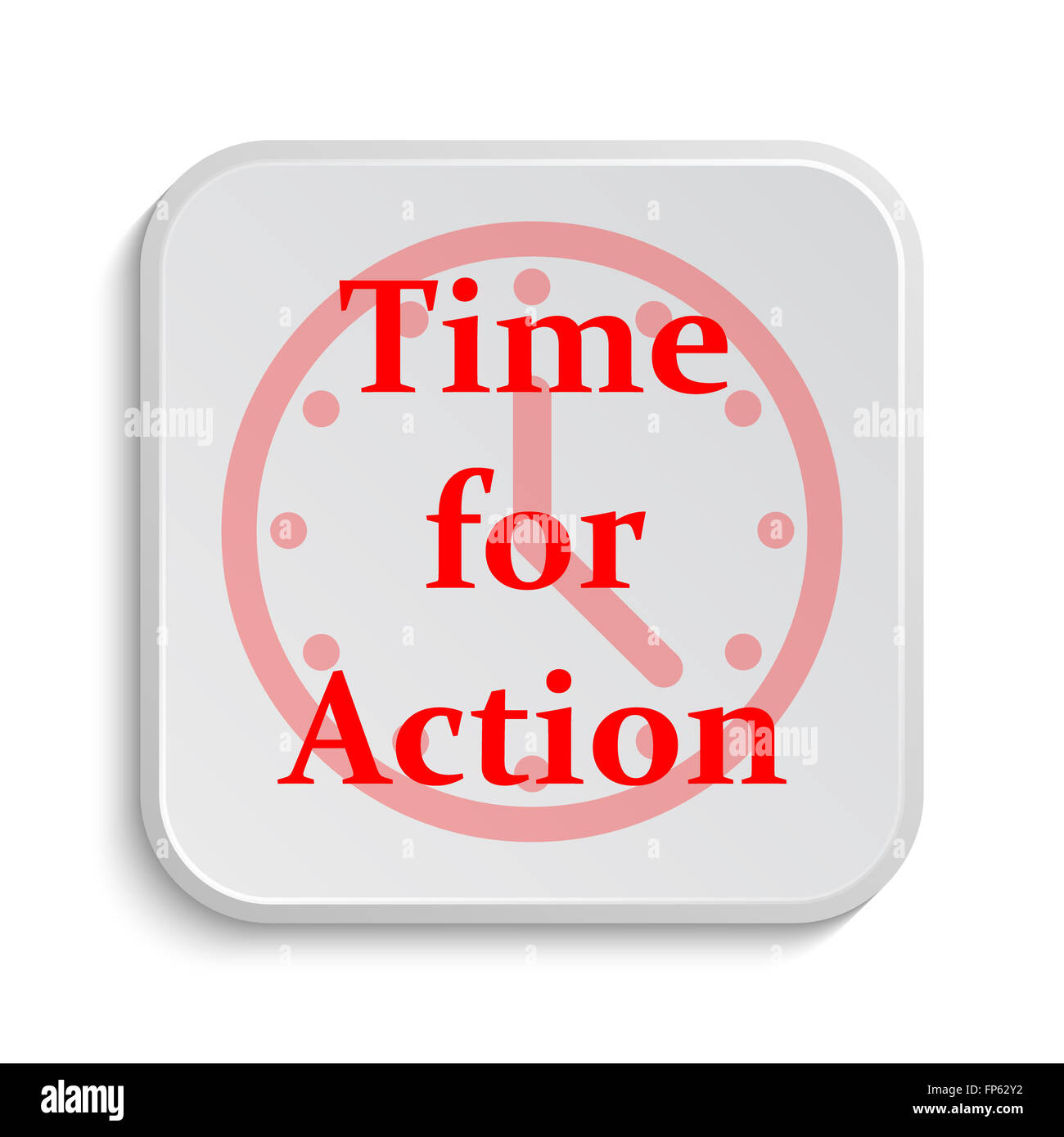 Time for action icon. Internet button on white background Stock Photo ...