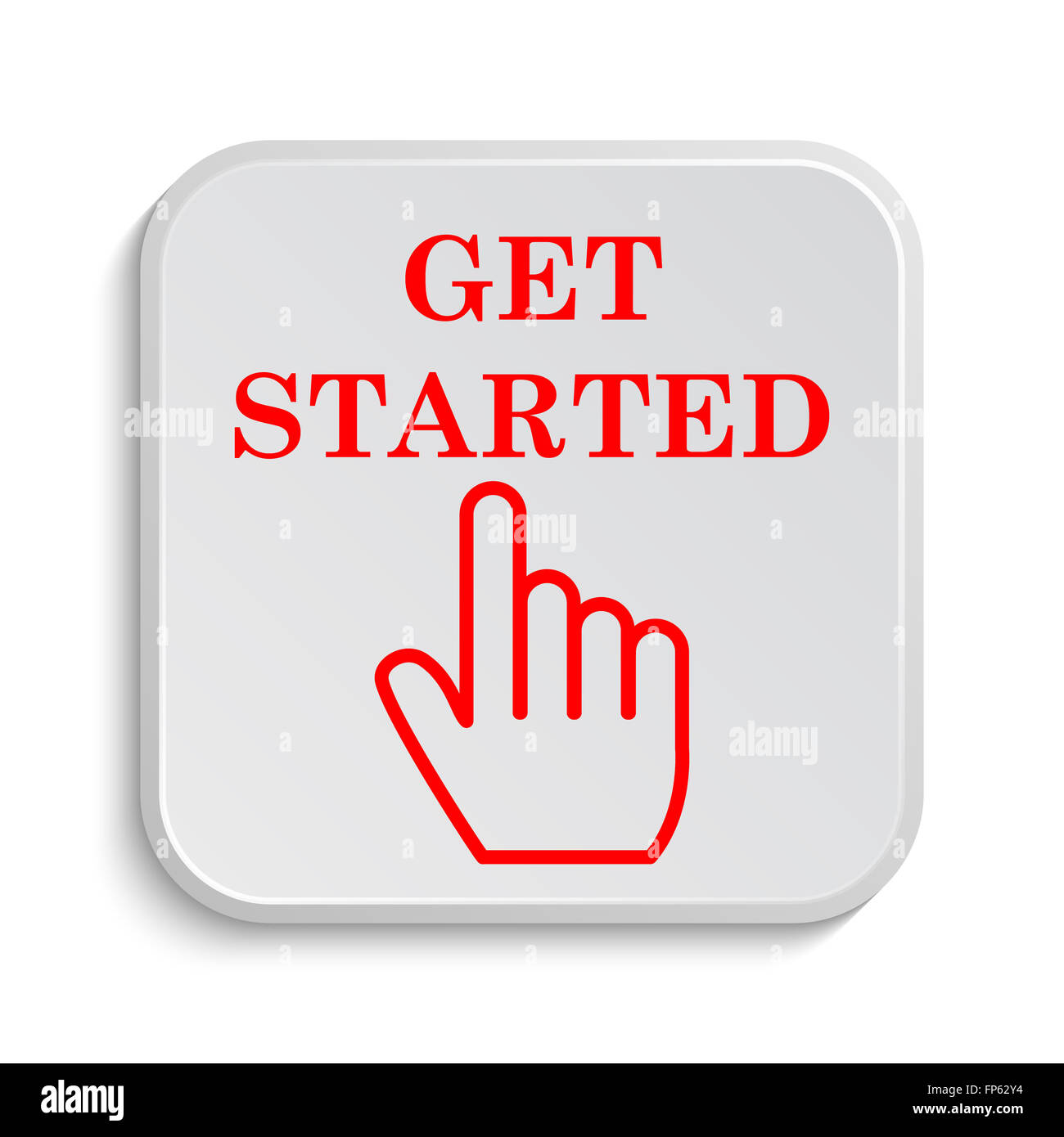 Get started icon. Internet button on white background Stock Photo - Alamy