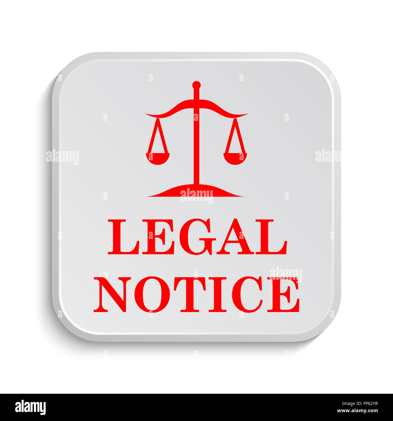 Legal notice icon. Internet button on white background Stock Photo - Alamy