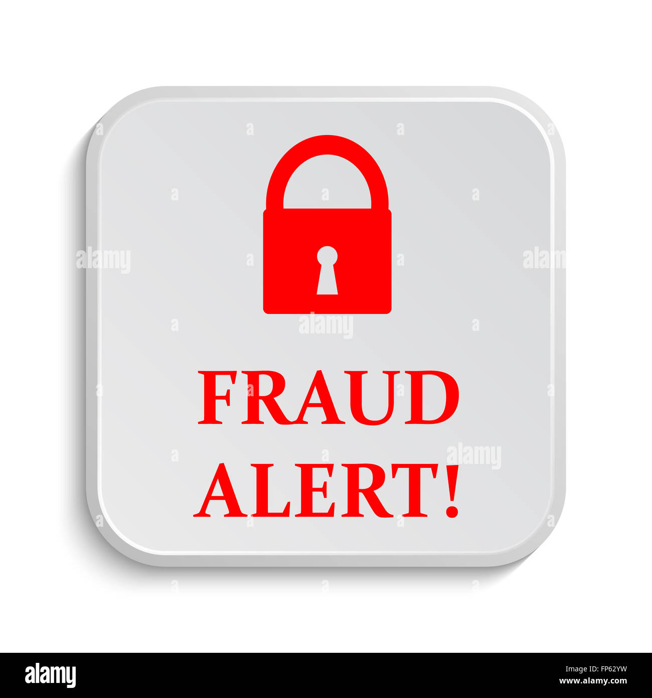 Fraud alert icon. Internet button on white background Stock Photo - Alamy