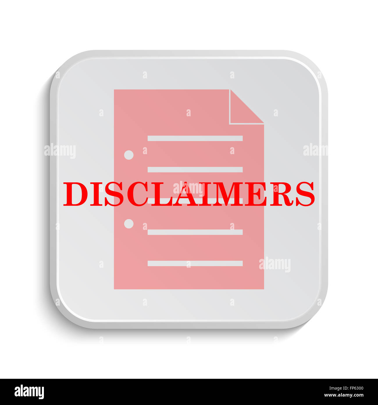 Disclaimers icon. Internet button on white background Stock Photo - Alamy
