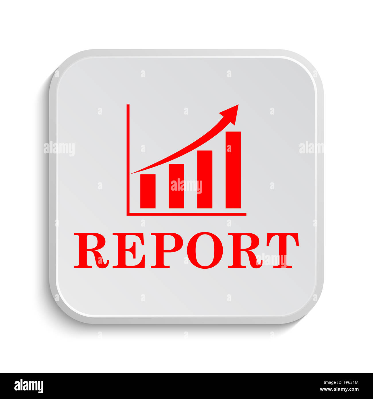 Report icon. Internet button on white background Stock Photo - Alamy