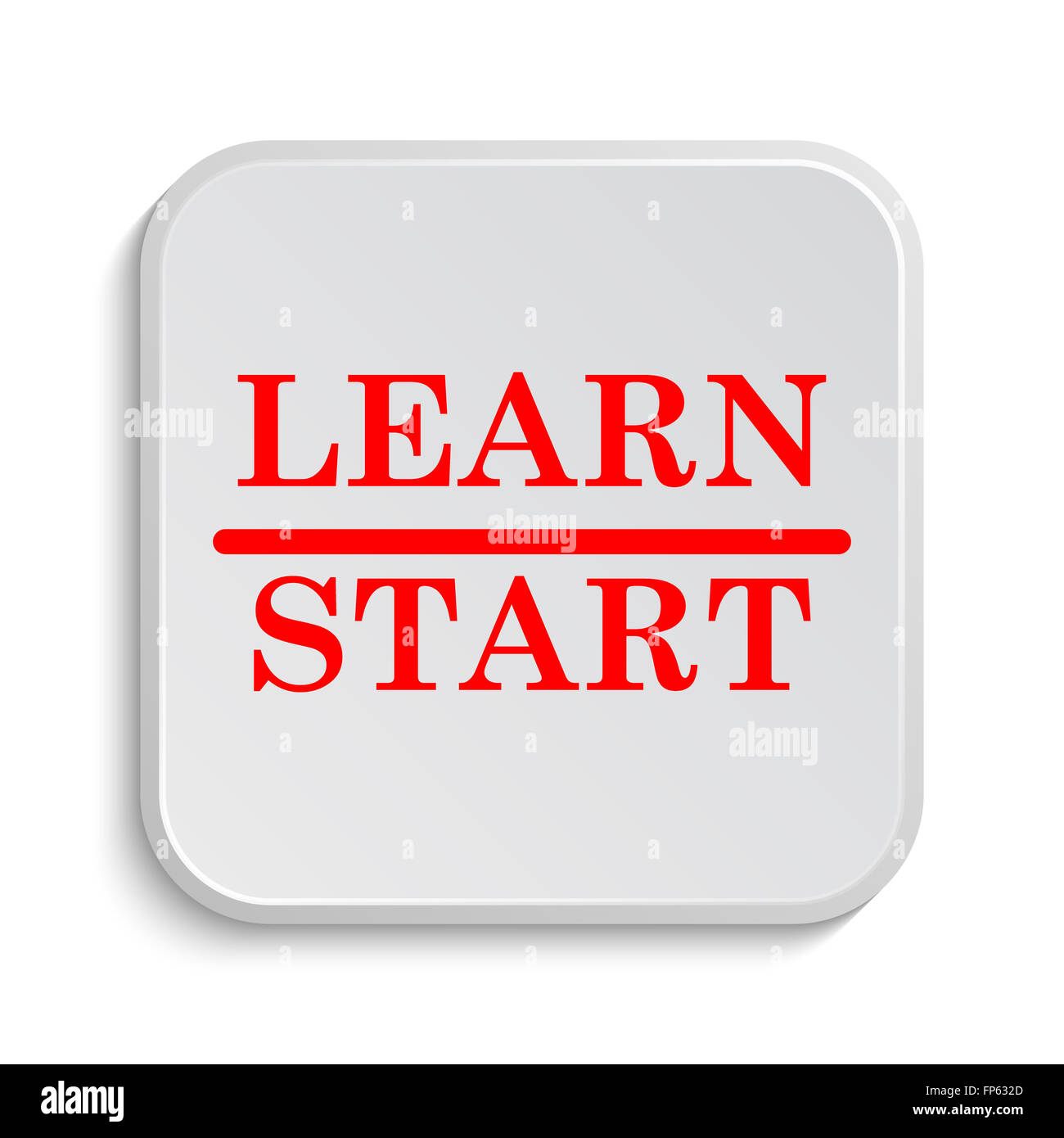 Start learn icon. Internet button on white background Stock Photo - Alamy
