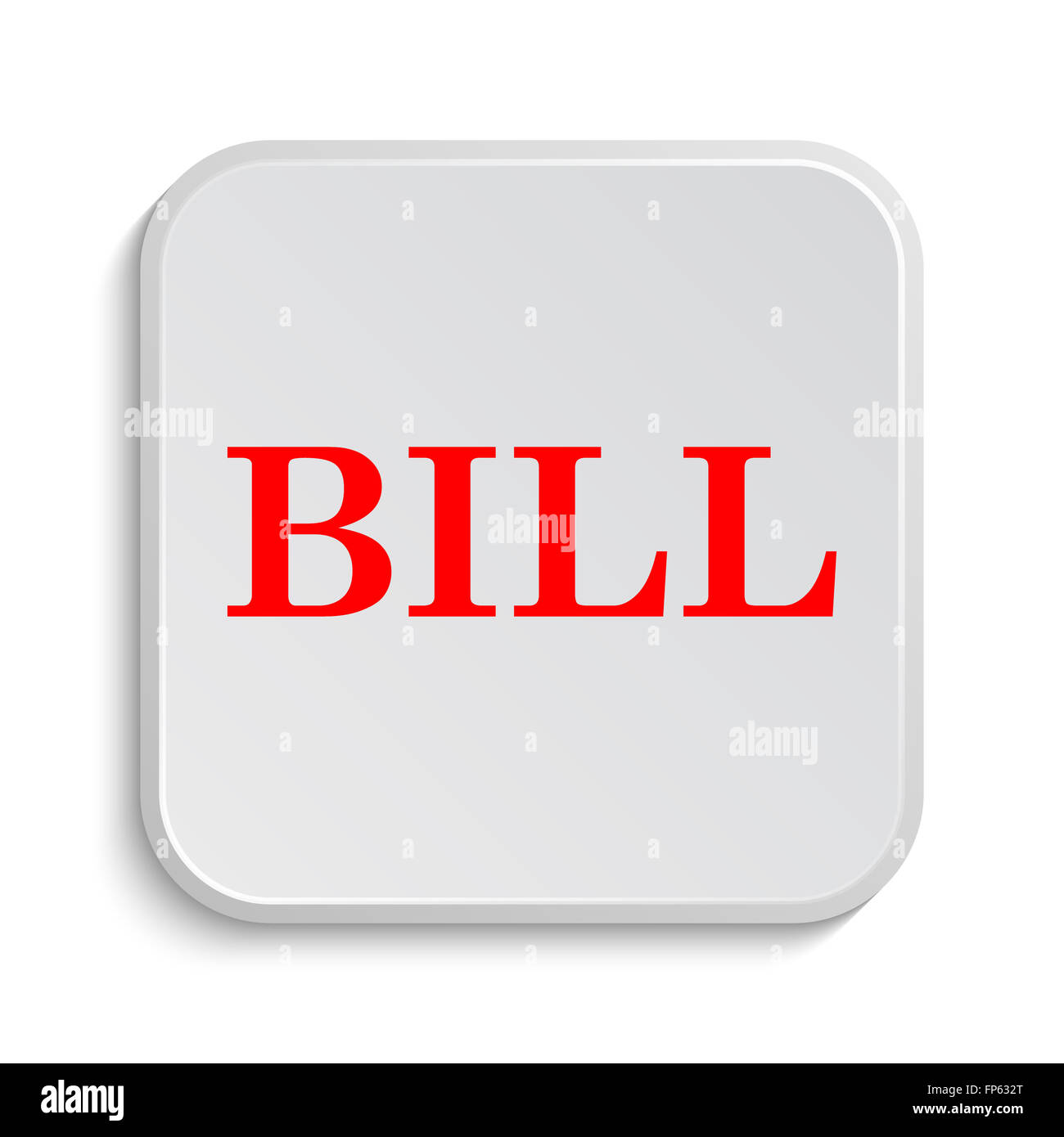Bill icon. Internet button on white background Stock Photo - Alamy