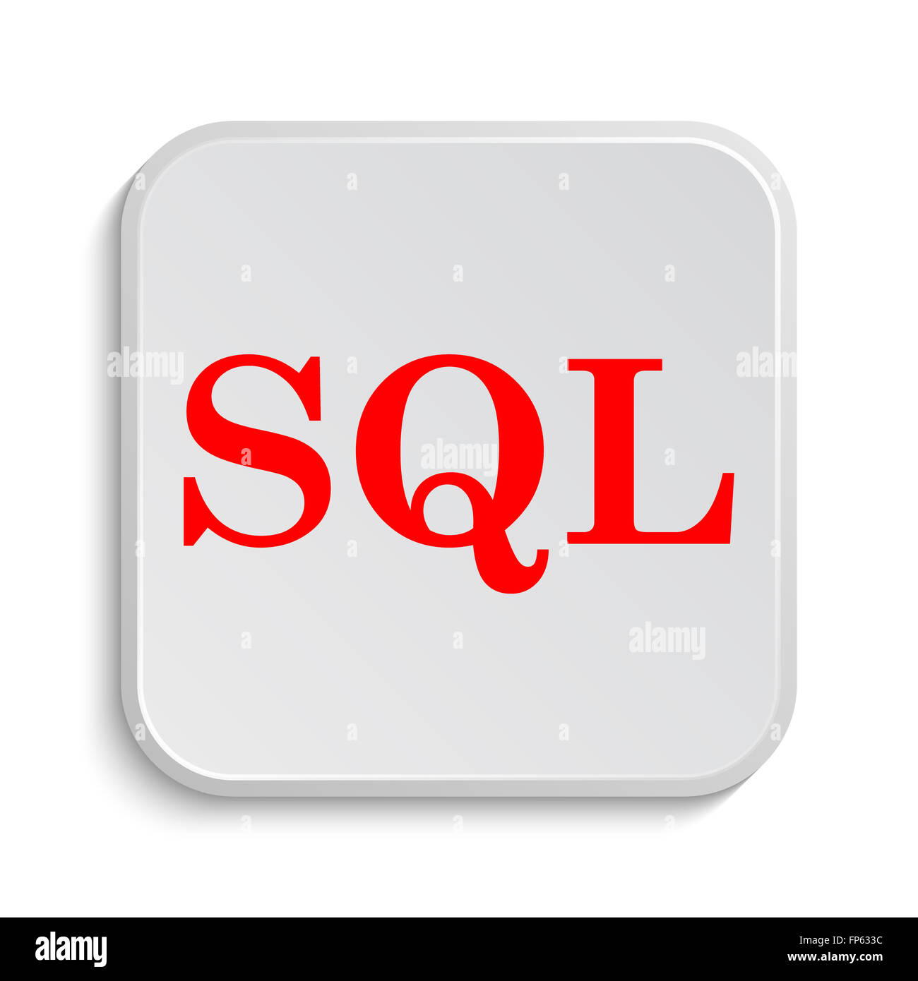 SQL icon. Internet button on white background Stock Photo - Alamy