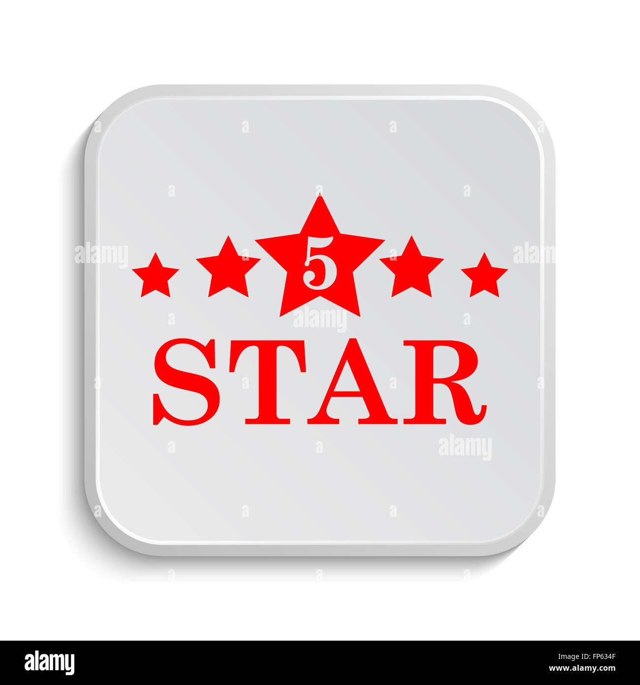 5 star icon. Internet button on white background Stock Photo - Alamy