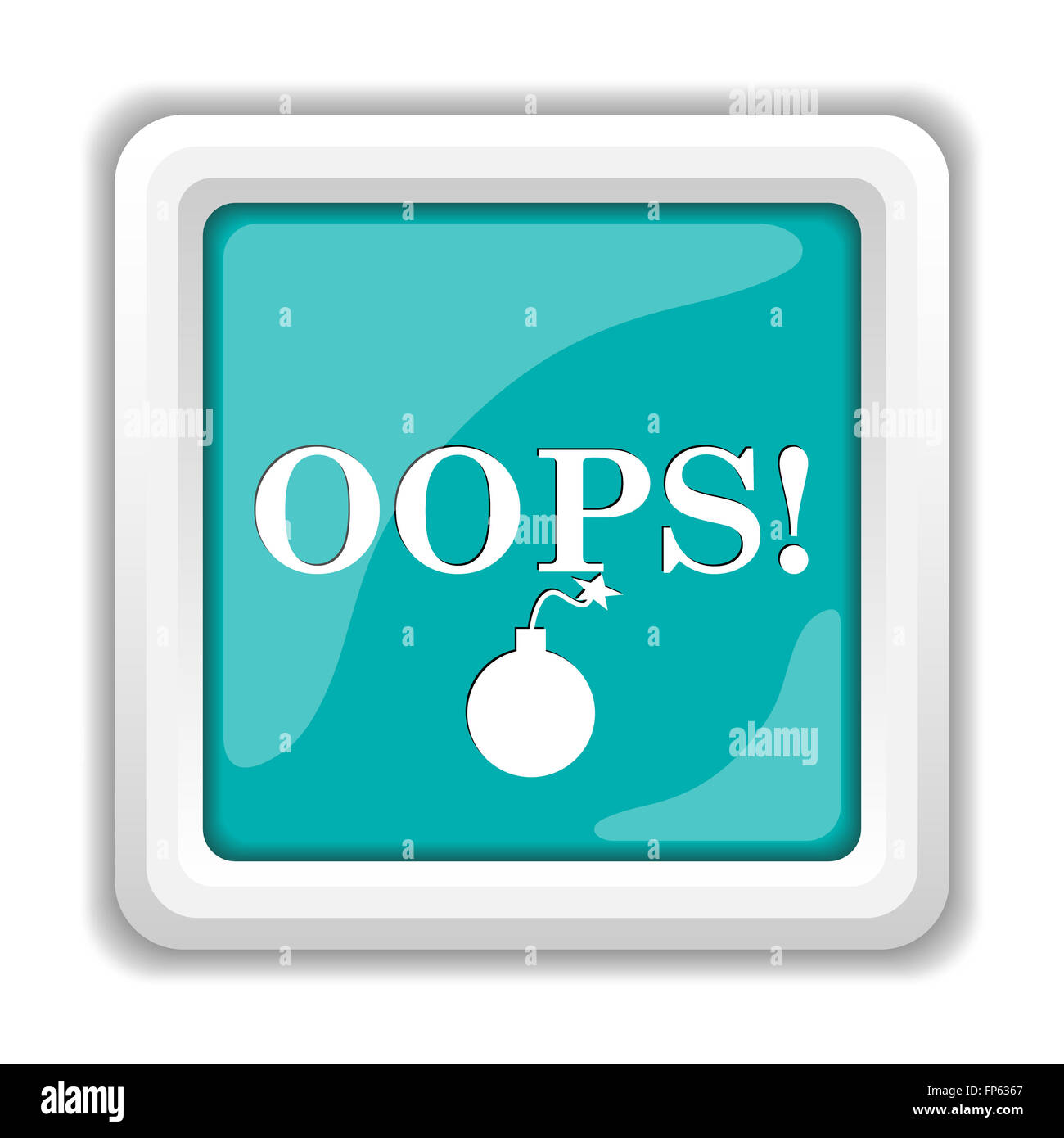 Oops icon. Internet button on white background Stock Photo - Alamy
