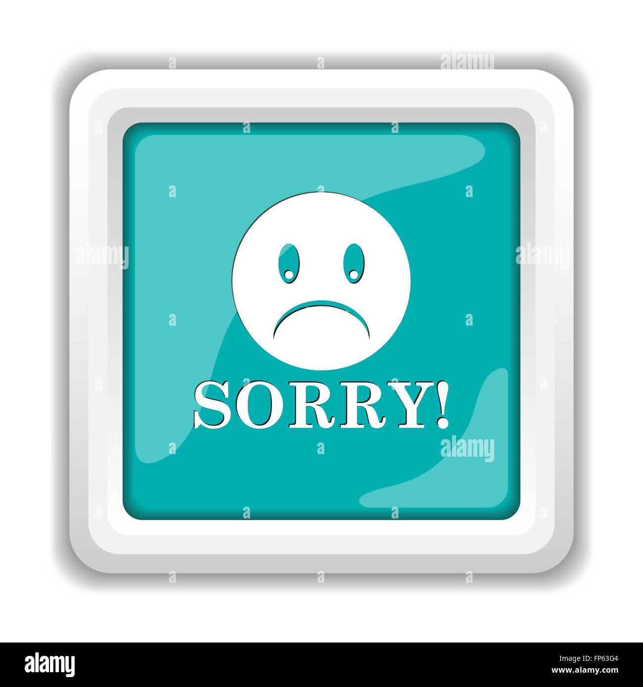Sorry icon. Internet button on white background Stock Photo - Alamy