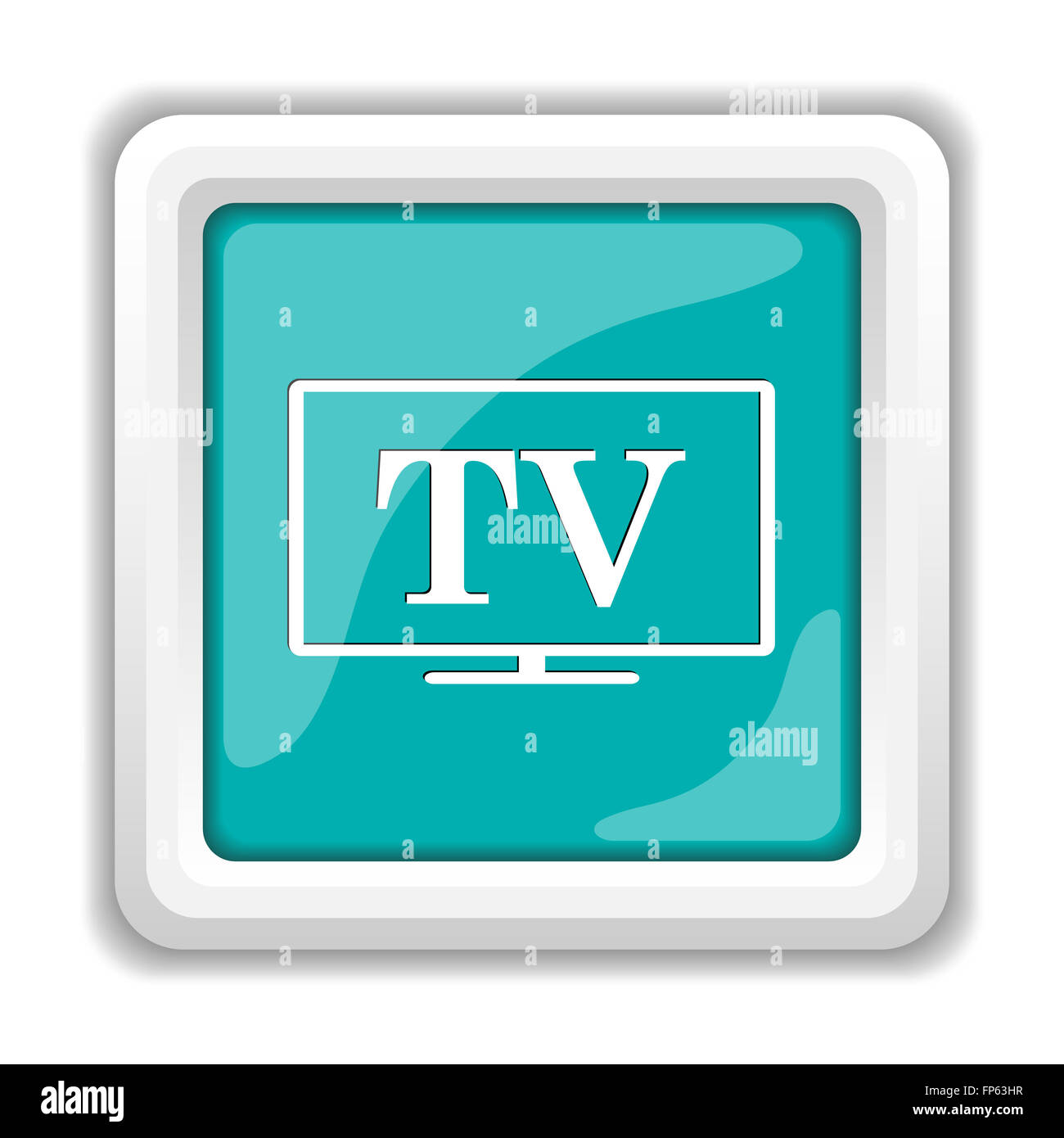 TV icon. Internet button on white background Stock Photo - Alamy