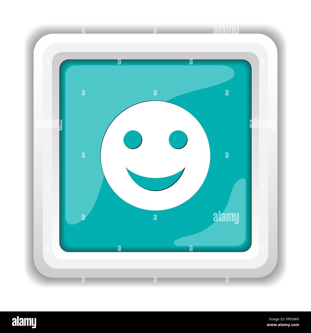 Smiley icon. Internet button on white background Stock Photo - Alamy