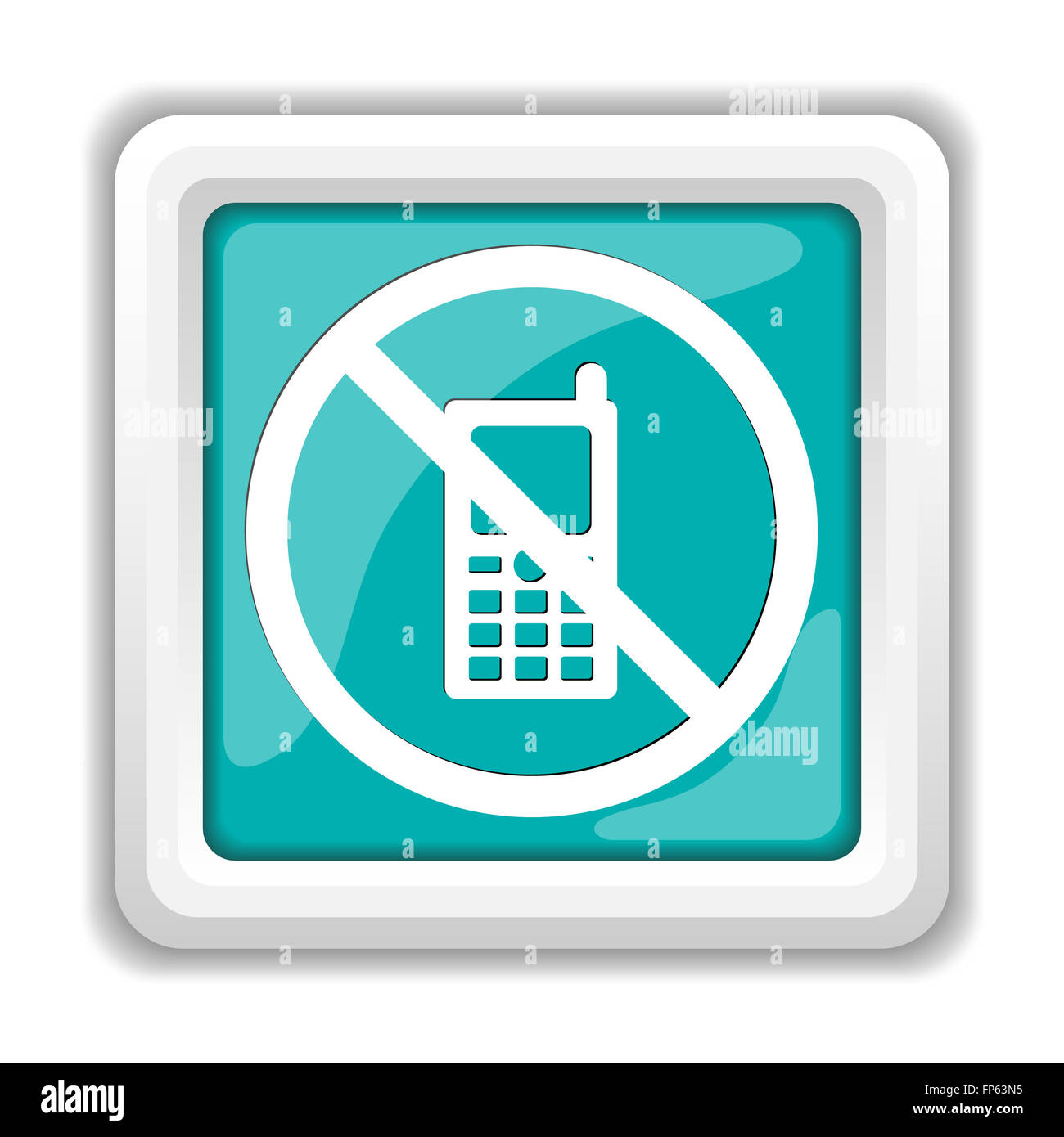 Mobile phone restricted icon. Internet button on white background Stock ...