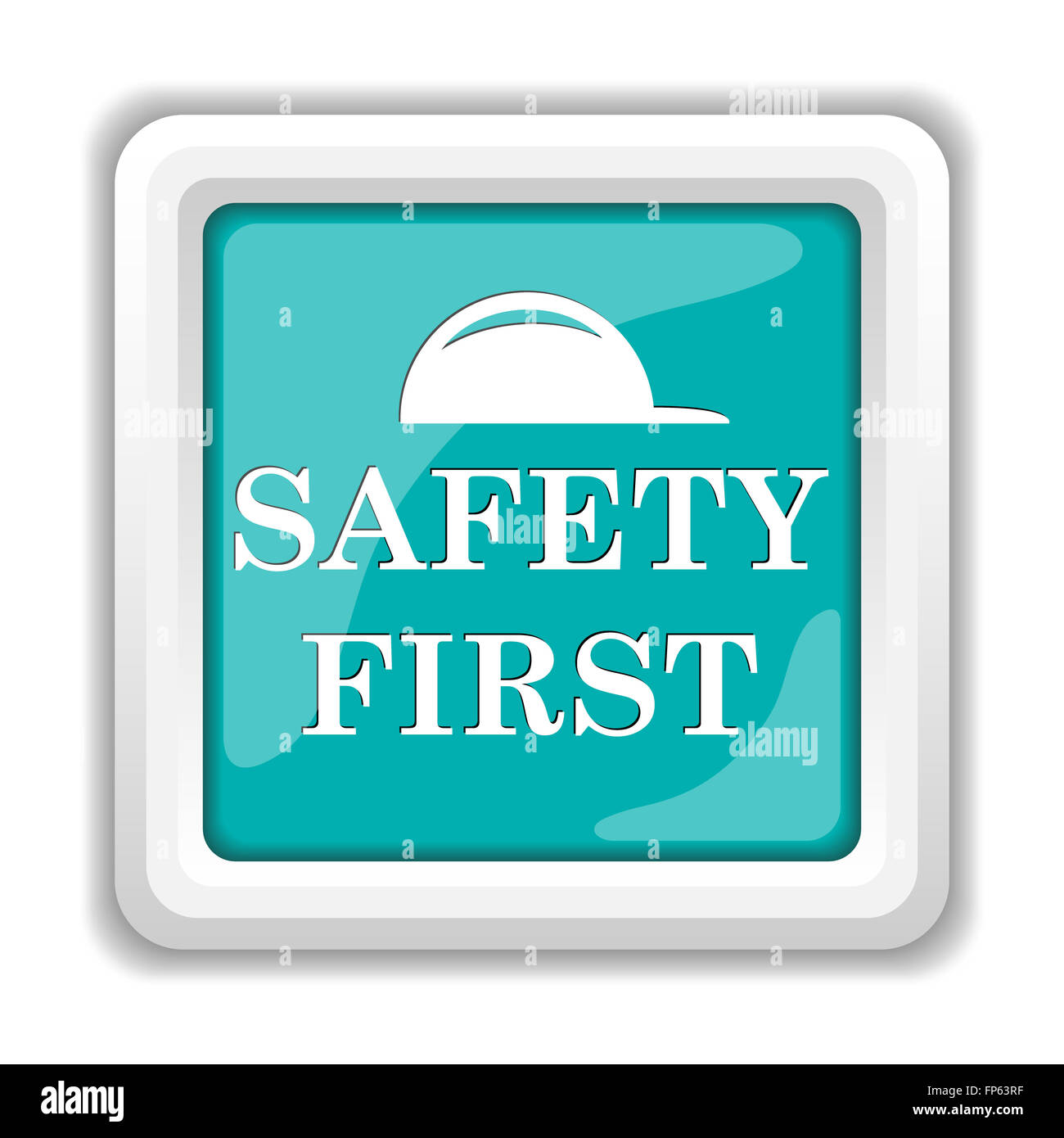 Safety first icon. Internet button on white background Stock Photo - Alamy