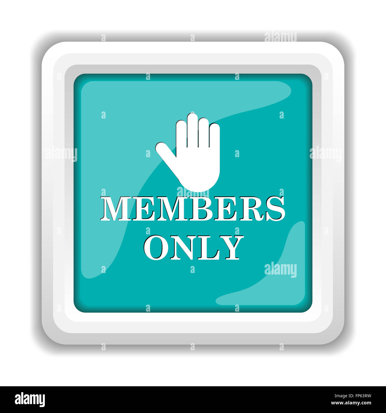 Members only icon. Internet button on white background Stock Photo - Alamy