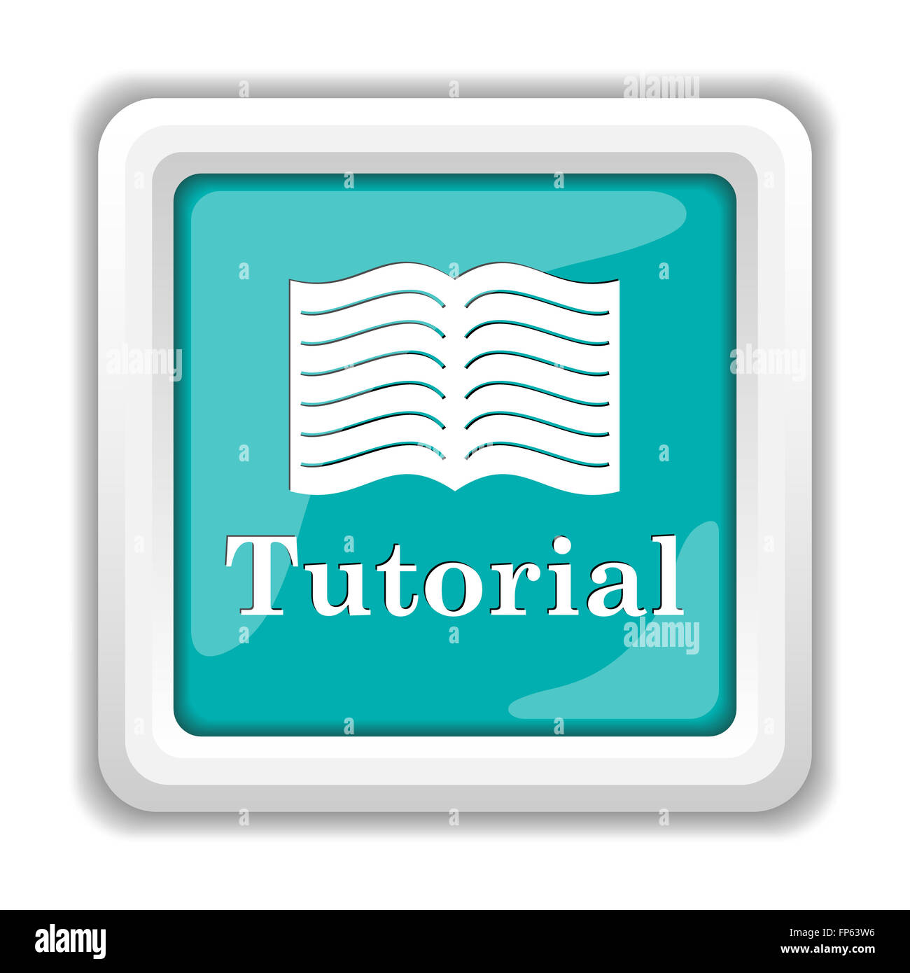 Tutorial icon. Internet button on white background Stock Photo - Alamy