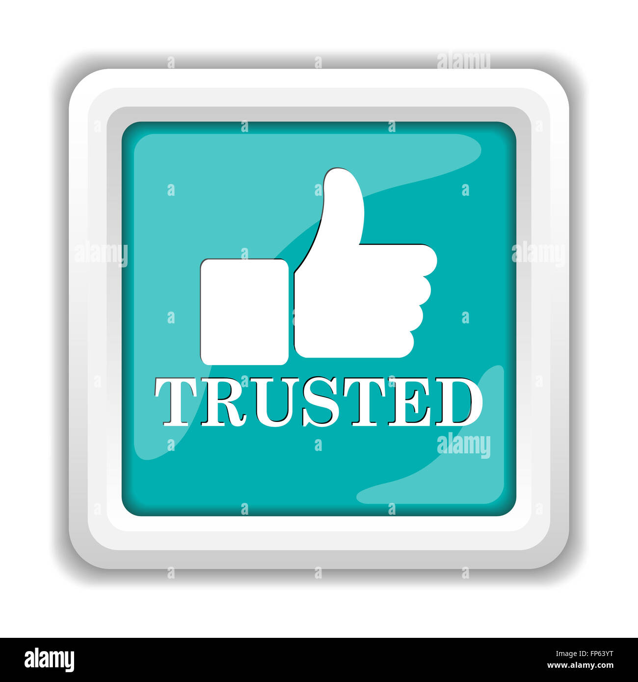 Trusted icon. Internet button on white background Stock Photo - Alamy