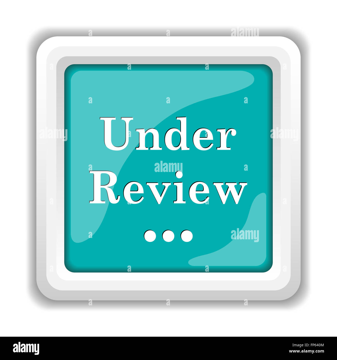 Under review icon. Internet button on white background Stock Photo - Alamy