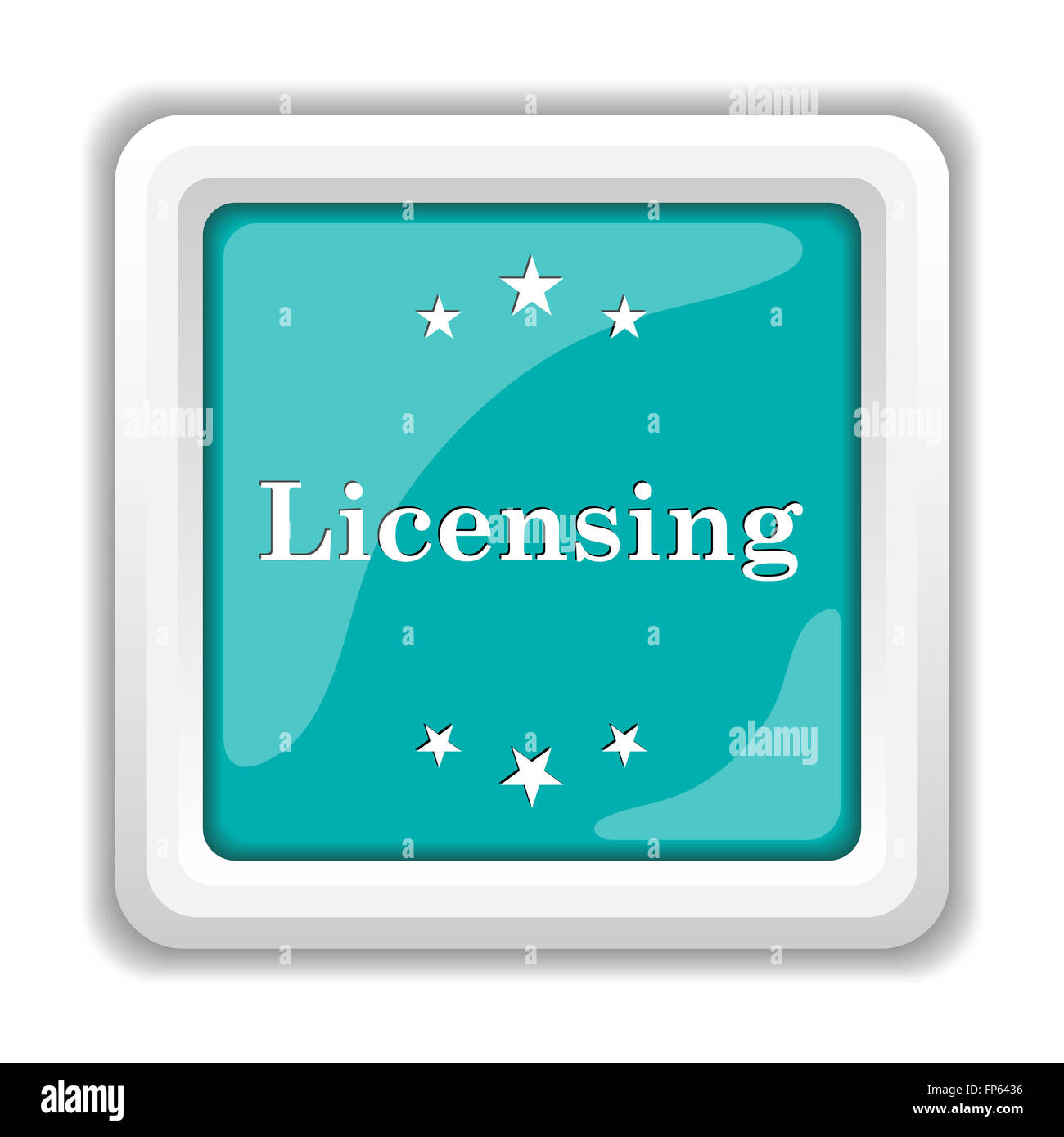 Licensing icon. Internet button on white background Stock Photo - Alamy